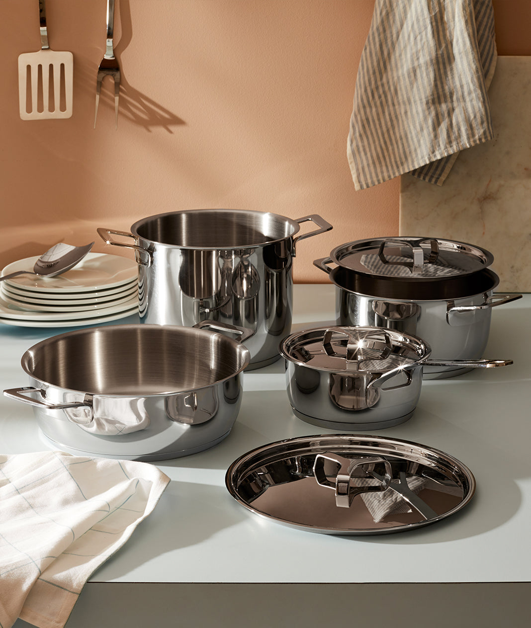 Pots&Pans Pots And Pans Set 7 Pieces By Jasper Morrison | Alessi